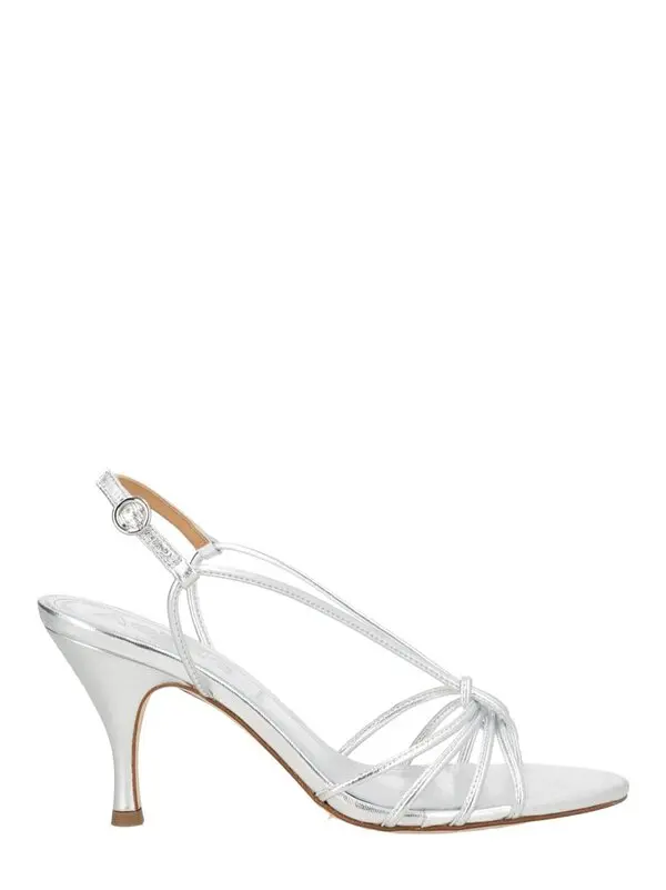AeydĒ Metallic Slingback High Heel Sandals - Silver