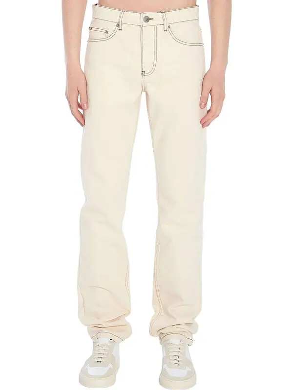 AMI Paris Classic Fit Straight Leg Pants - Whitecream