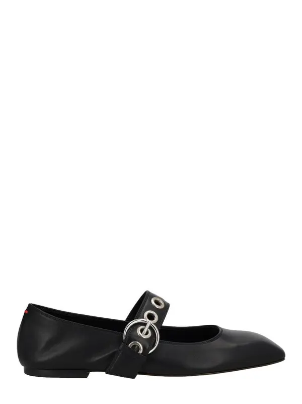 AeydĒ Leather Mary Jane Ballet Flats - Black