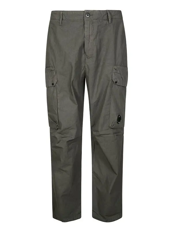 C.P. COMPANY Cargo Trousers With Logo Pocket - Grigio