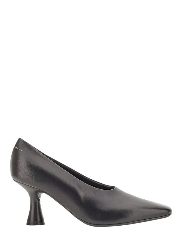 MAISON MARGIELA Leather Pumps With Sculptural Heel - Black