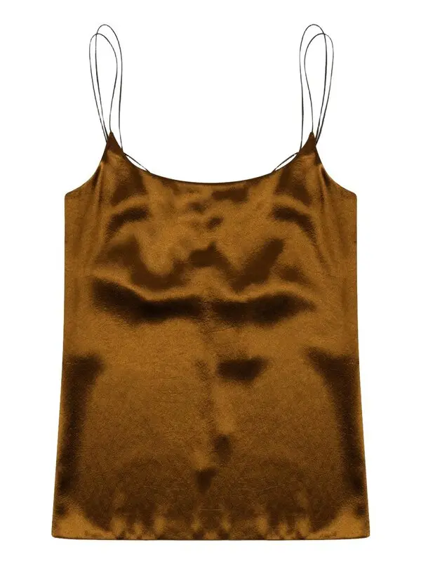 ALYSI Satin Mini Top - Brown