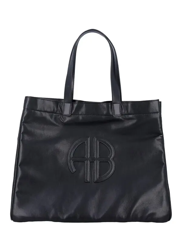 ANINE BING Mini Chic Leather Tote - Black