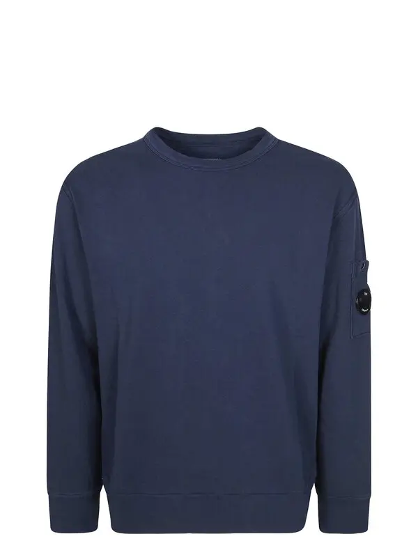 C.P. COMPANY Malfilè Fleece Lens Crewneck Sweatshirt - Blu
