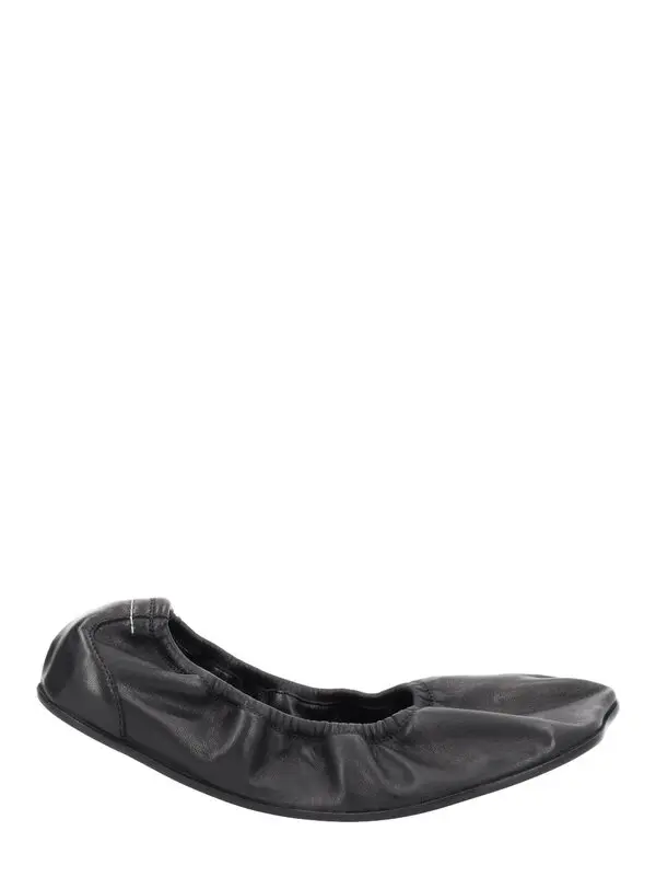 MAISON MARGIELA Square Toe Slip-on Flat Shoes - Black