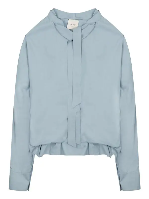 ALYSI Cotton Tie Detail Shirt - Azure