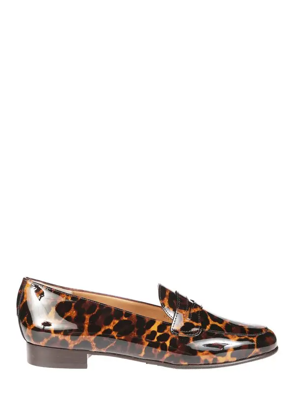 CAREL Leopard Print Penny Loafers - Marrone