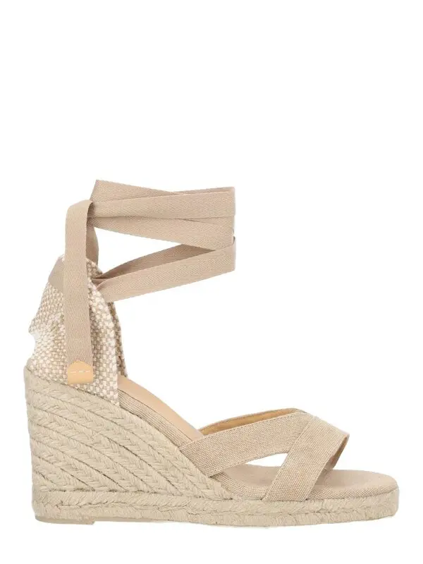 CastaÑer Lace-up Wedge Espadrille Sandal - Beige