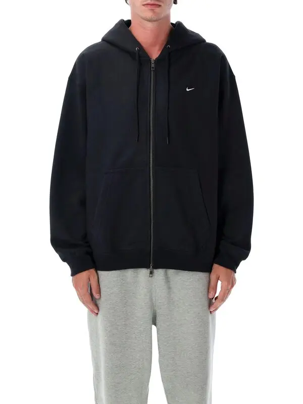 Nike Full-zip Hoodie With Embroidered Logo - Black