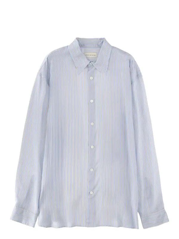 Dries Van Noten Striped Button-up Shirt - Azure