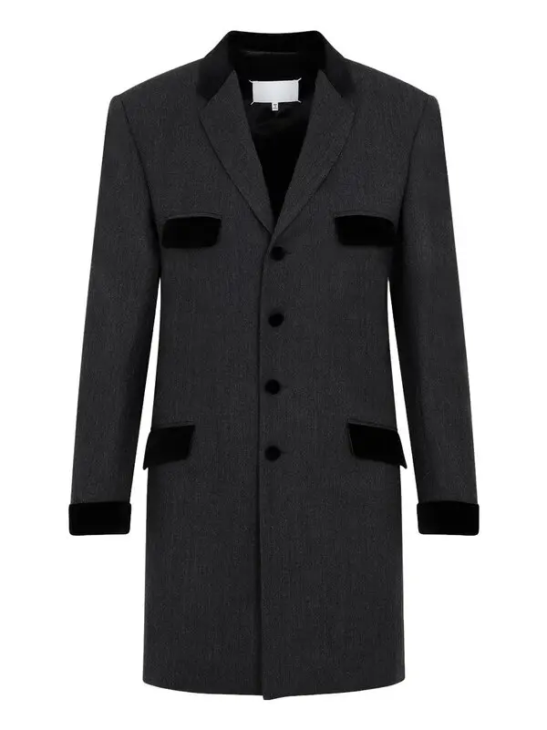 MAISON MARGIELA Wool Tailored Long Jacket - Grey