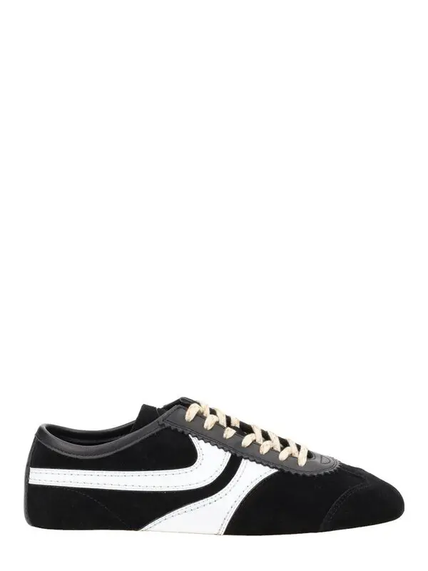 Dries Van Noten Leather-trimmed Suede Sneakers - Black