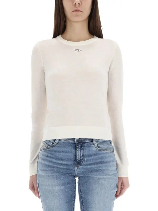 DIESEL® Crewneck Wool Sweater - White