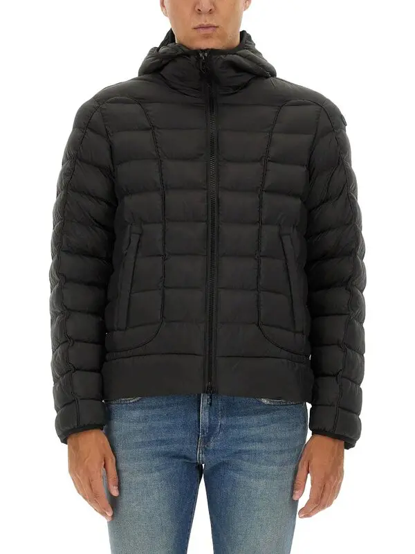 DIESEL® Hooded Quilted Jacket - Black
