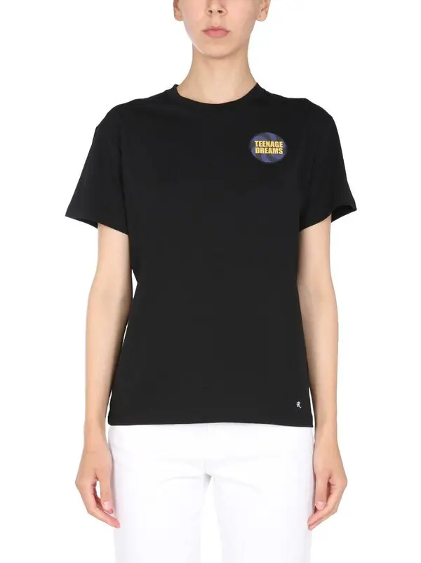Raf Simons Teenage Dreams" Graphic T-shirt - Black