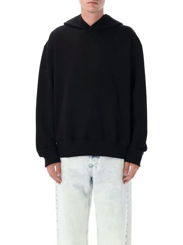 DIESEL® Oversized Embroidered Cotton Hoodie - Black