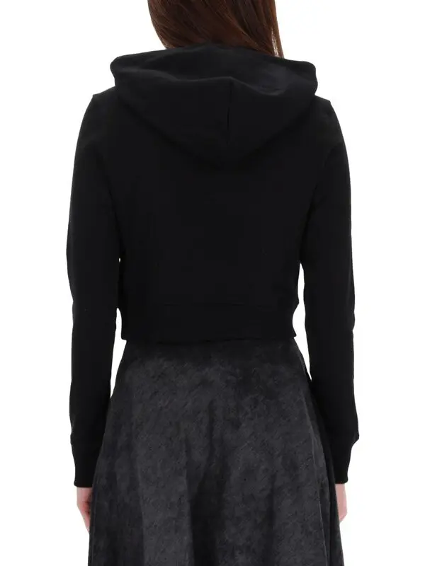 DIESEL® Cropped Embroidered Mini Sweatshirt - Black
