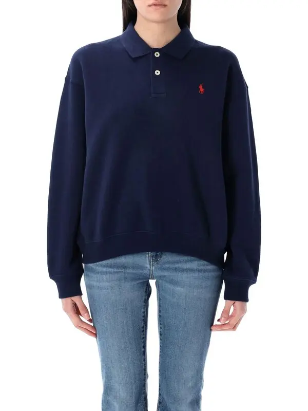 Polo Ralph Lauren Relaxed Fit Ribbed Polo - Blue
