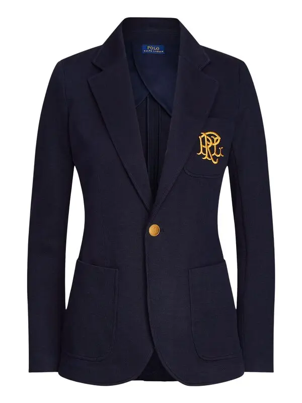 Ralph Lauren Monogram Embroidered Blazer - Navy