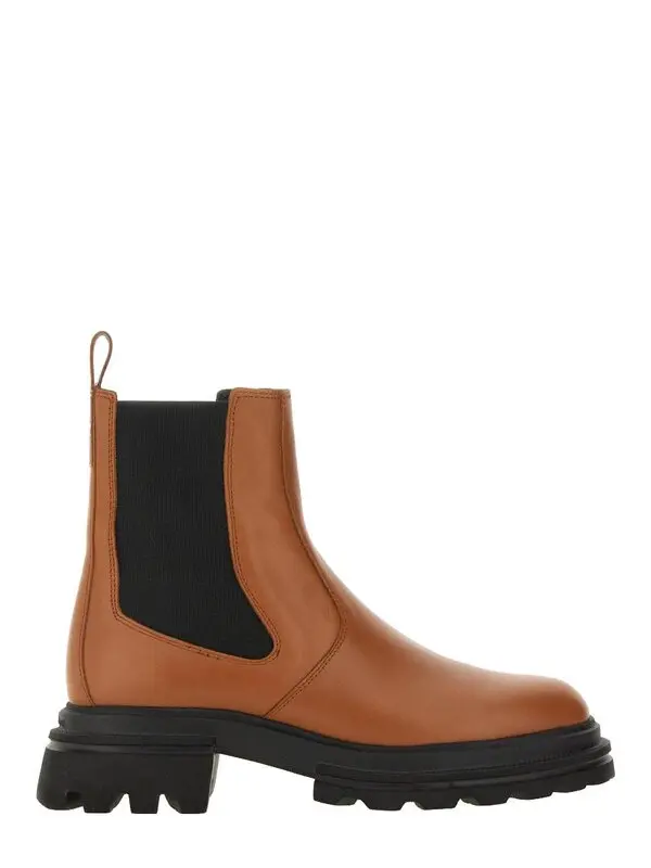 Hogan Leather Chelsea Ankle Boots - Brown