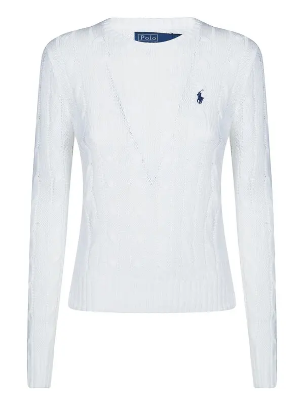 Polo Ralph Lauren Cable Knit Crew Neck Sweater - Bianco