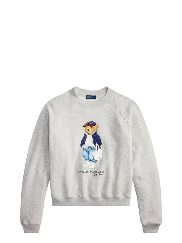 Ralph Lauren Crewneck Sweatshirt With Bear Print - Grey