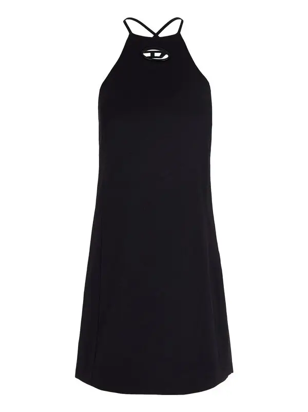 DIESEL® Ribbed Cotton Blend Mini Dress - Nero