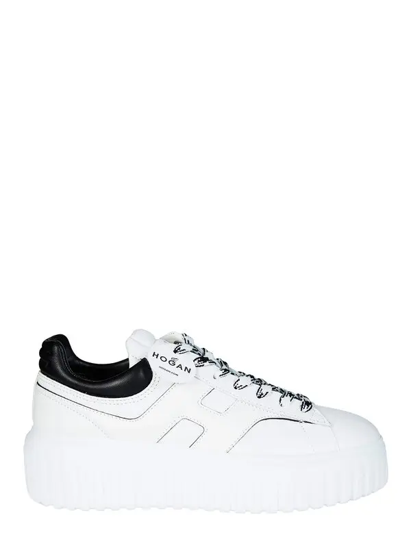 Hogan Leather H-stripes Platform Sneakers - Bianco