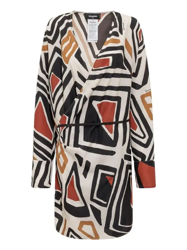 Dsquared2 Printed Wrap Dress - Multicolor