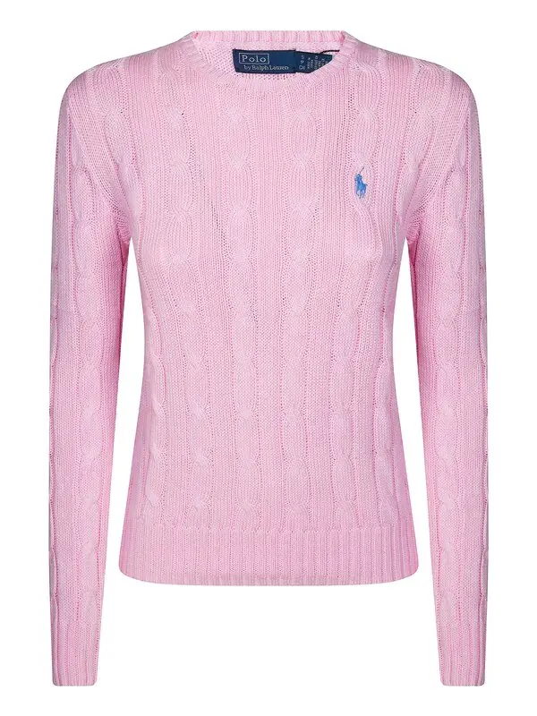 Polo Ralph Lauren Classic Cable Knit Crew Neck Sweater - Rosa