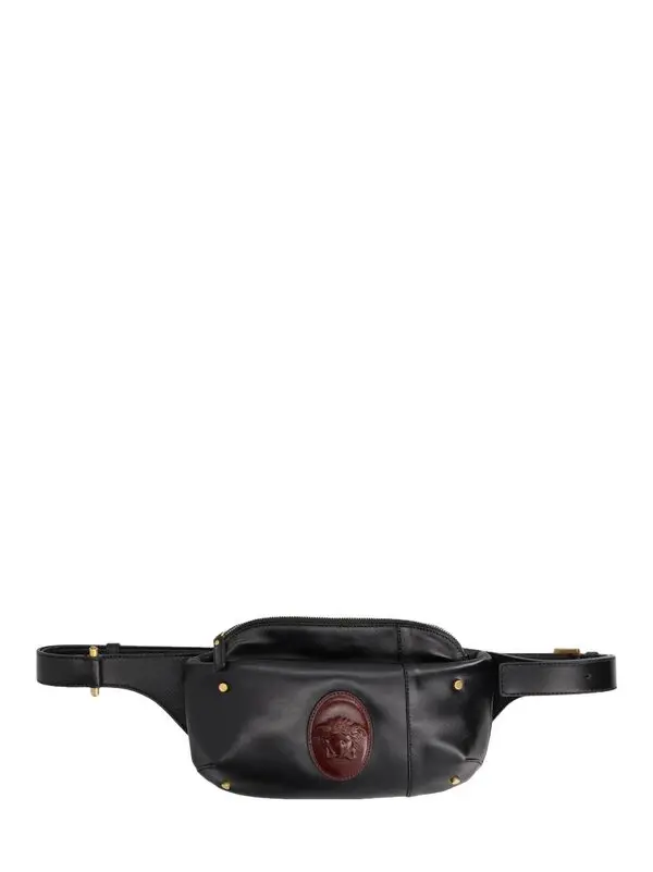 Versace Leather Medallion Belt Bag - Black