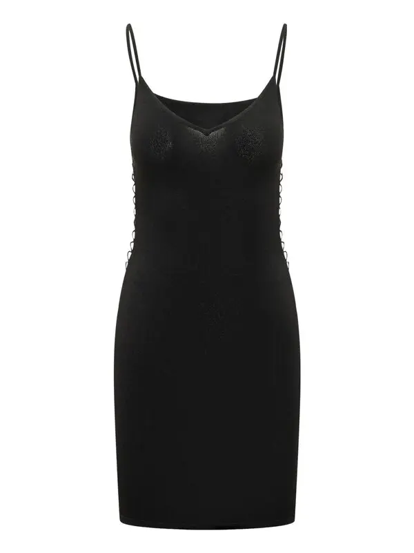 Dsquared2 Tailored Mini Suit With Subtle Lines And V-neck - Black