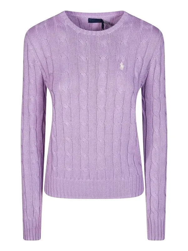 Polo Ralph Lauren Braided Crew Neck Sweater - Viola