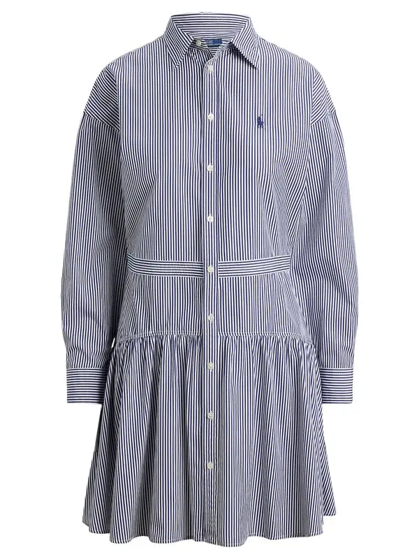 Ralph Lauren Striped Mini Shirt Dress - Navy