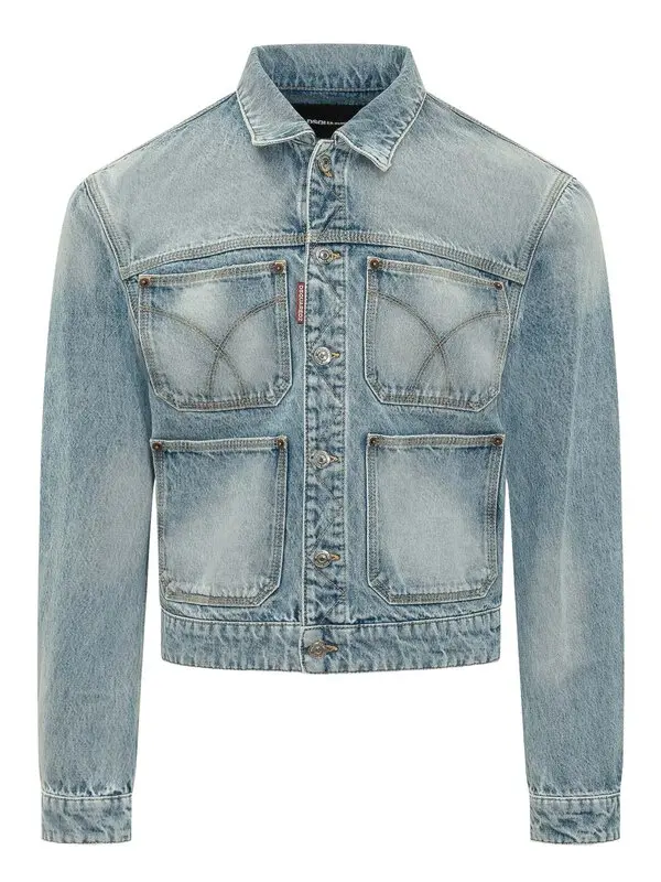 Dsquared2 Denim Jacket With Quattro Pockets - Blue