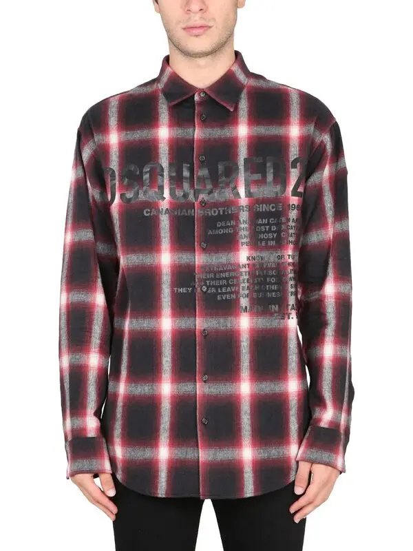 Dsquared2 Drop Shoulder Flannel Shirt - Multicolour