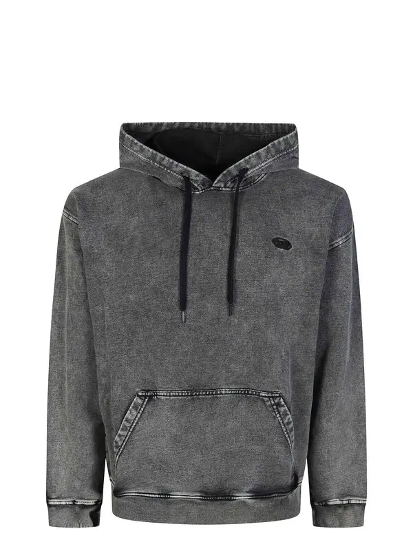 DIESEL® Hoodie With Raw-cut Back Patch - Nero