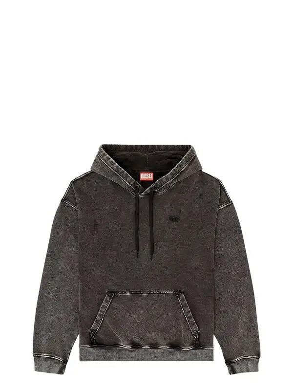 DIESEL® Boxy Hooded Sweatshirt - Black