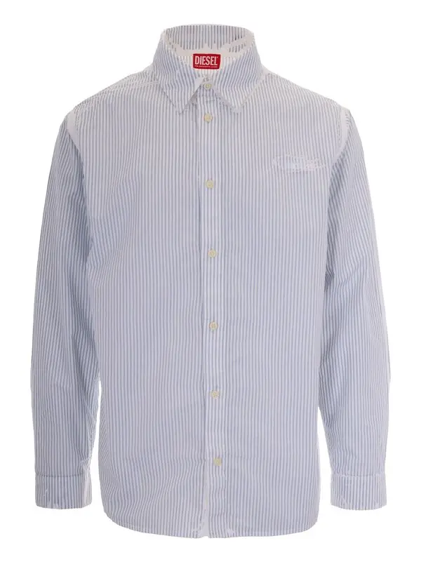 DIESEL® Striped Button-up Shirt - Azzurro