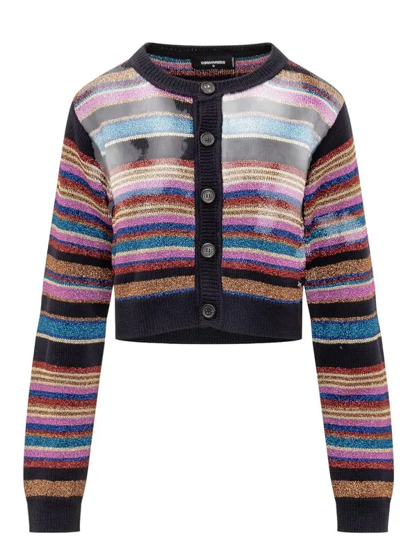 Dsquared2 Multicolor Striped Metallic Cardigan - 961