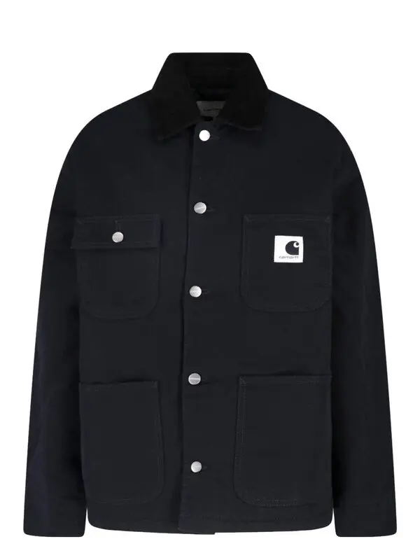 Carhartt Work In Progress Boxy Fit Michigan Jacket With Corduroy Collar - Black
