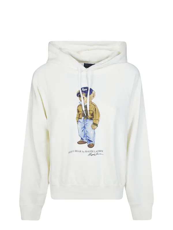 Polo Ralph Lauren Drawstring Hoodie With Graphic Print - Bianco