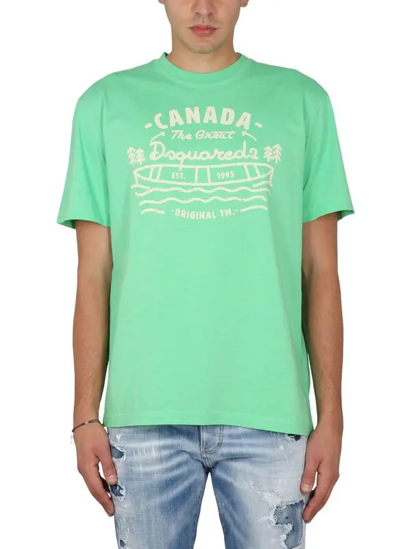 Dsquared2 Logo-print Cotton T-shirt - Green