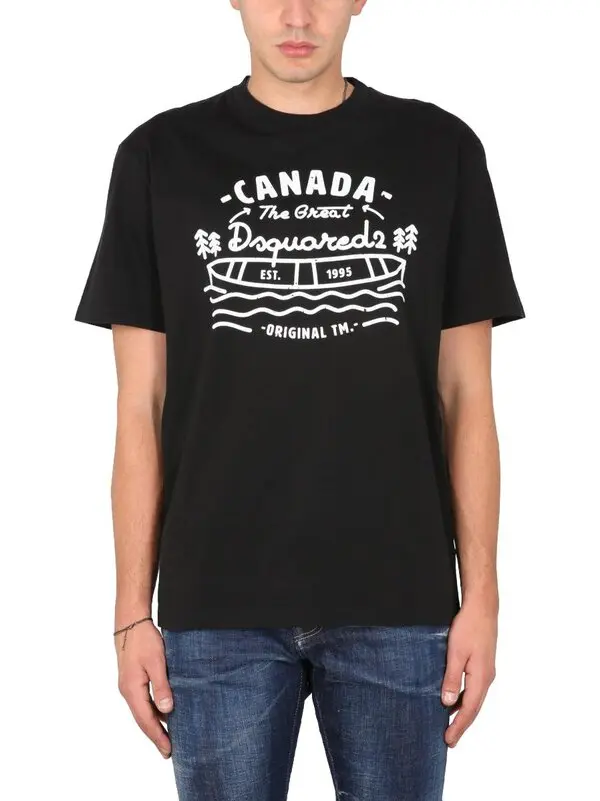Dsquared2 Logo Print T-shirt - Black