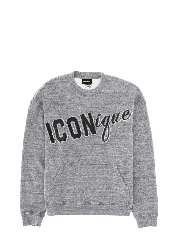 Dsquared2 Graphic Cotton Crewneck Sweatshirt - Grey