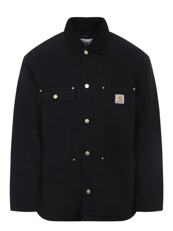Carhartt Work In Progress Og Diamond-quilted Chore Coat - Black