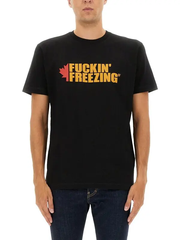 Dsquared2 Graphic T-shirt For - Black