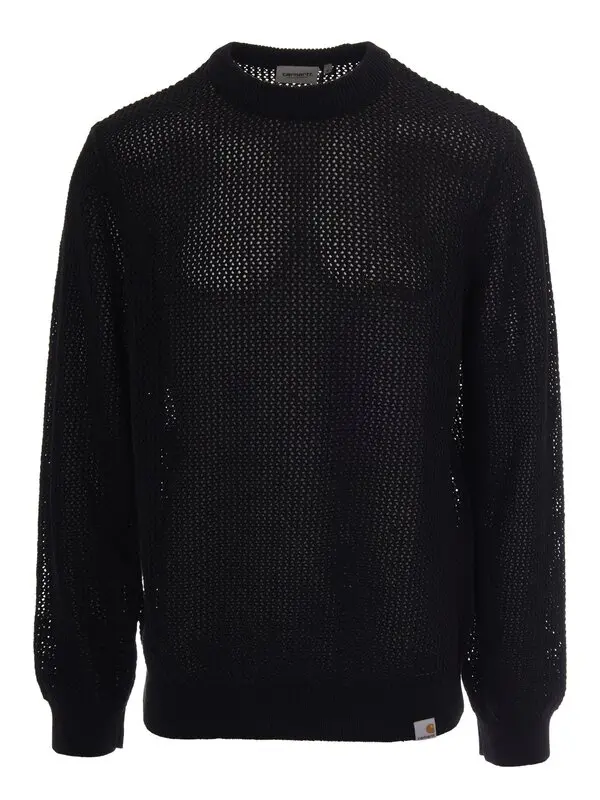 Carhartt Work In Progress Mesh Knit Crewneck Sweater - Black
