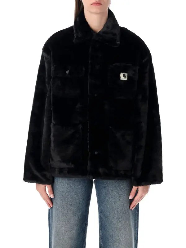 Carhartt Work In Progress The W' Olney Michigan Jacket" Faux Fur - Black