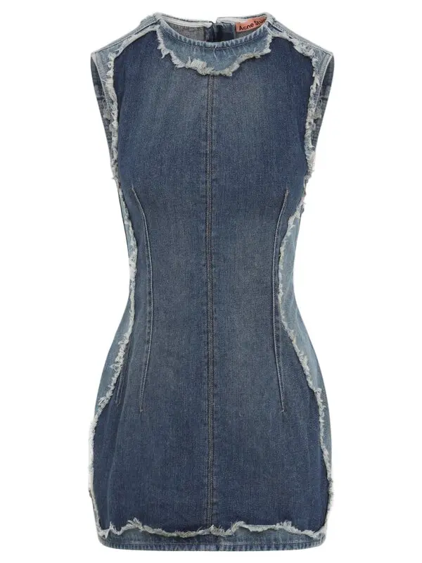 Acne Studios Denim Paneled Mini Dress - Blue